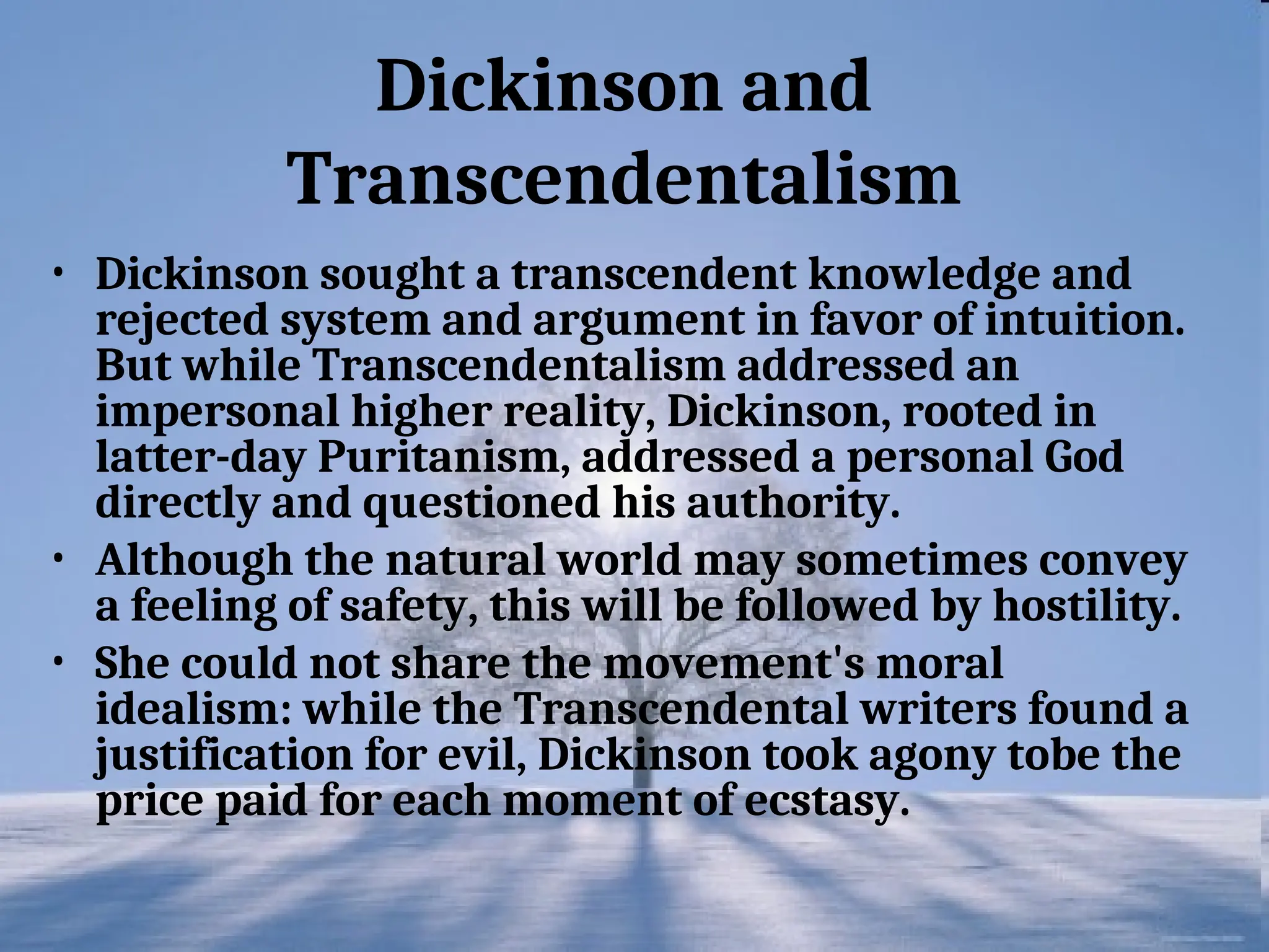 PRESENTATION. Emily Dickinson's poetic style | PPT