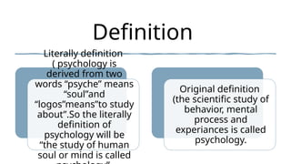 Brief and simple introduction about psychology | PPTX