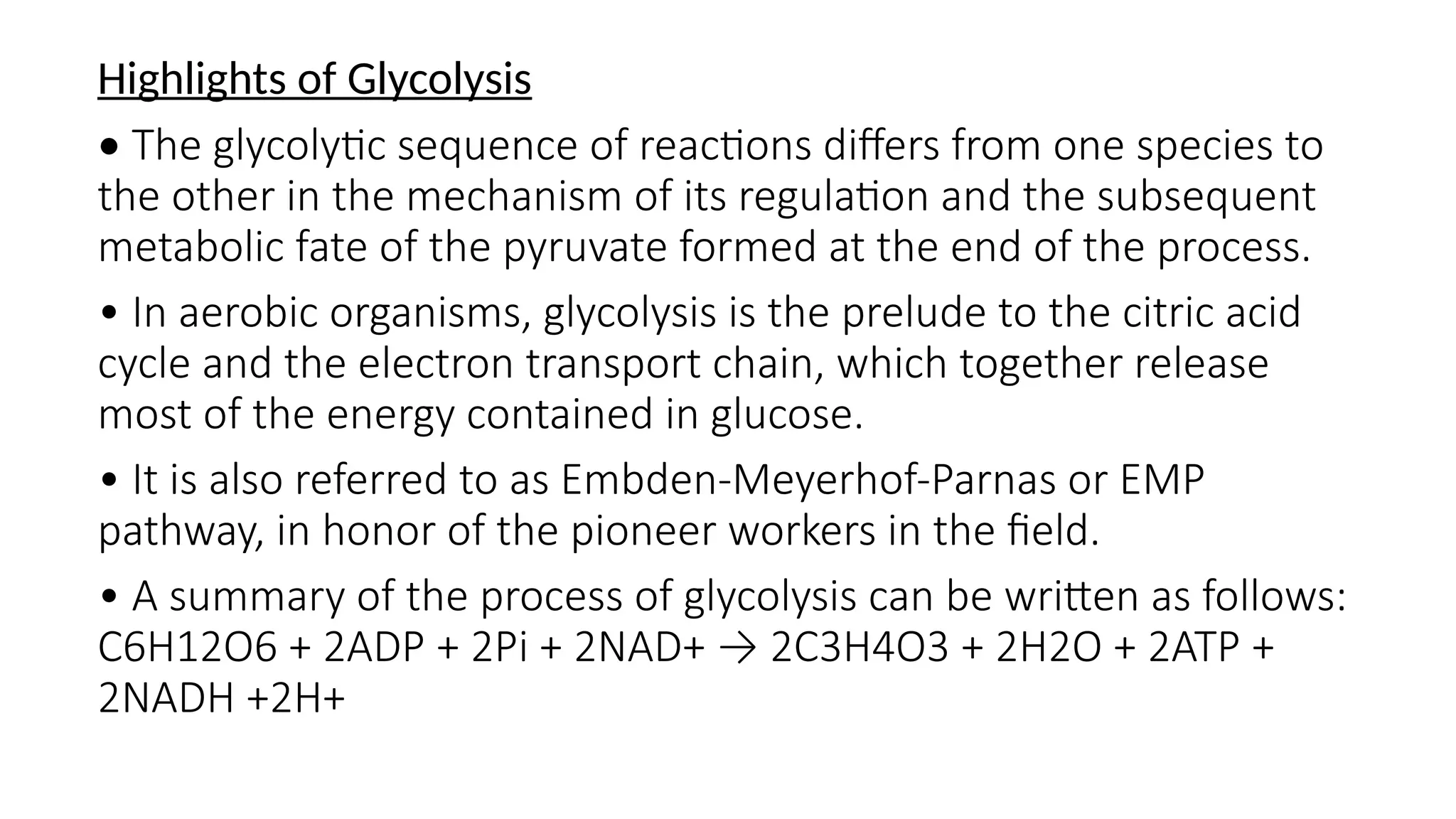 MAJOR FEATURE OF GLYCOLYSIS, KREB CYCLE, ELECTRON TRANSPORT CHAIN | PPTX