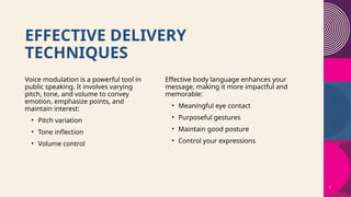 How to conduct presentation: PUblic Speaking Techniques | PPT