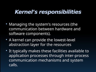 OS Architectures and Different Kernel Approaches | PPT