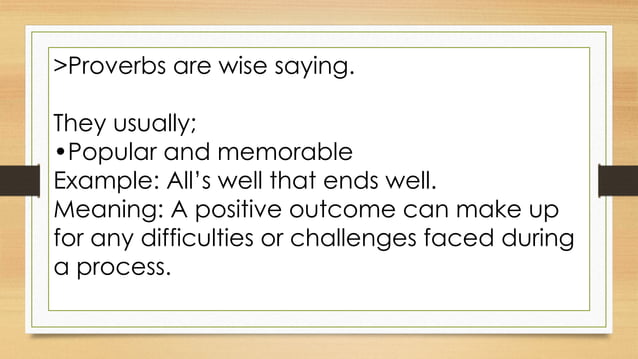 This presentation is all about proverbs. | PPT