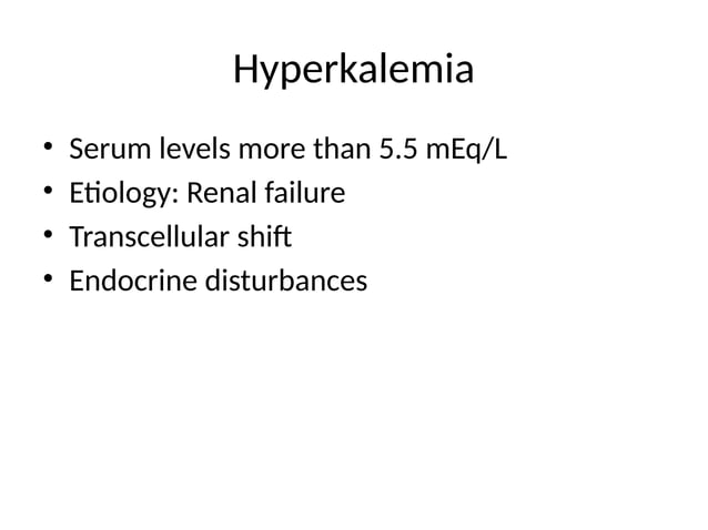 Presentation on basic of fluid and electrolyte imbalance | PPT