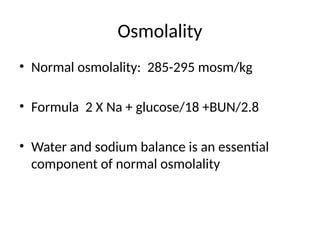 Presentation on basic of fluid and electrolyte imbalance | PPT