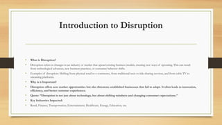 Disruption implemented by companies in Today’s Era | PPT