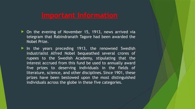 Presentation.pptx..Some Information About Rabindranath Tagore's Gitanjali -Song Offerings & His ...