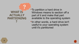 A Hard Disk Partition On PC Detail intro | PPT