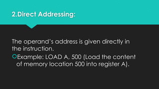 Addressing modes in Computer organisation | PPT