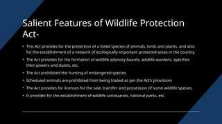 wildlife protection act, 1972 - introduction and rules | PPTX