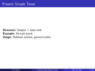 Presentation.pdf presentation on tenses which includes all types of ...