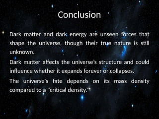 Presentation on dark matter and dark energy | PPTX
