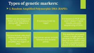 Molecular Marker - types and it's application | PPT