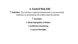 Types of Risk, Audit Risk, Control Risk, examples Details | PPT