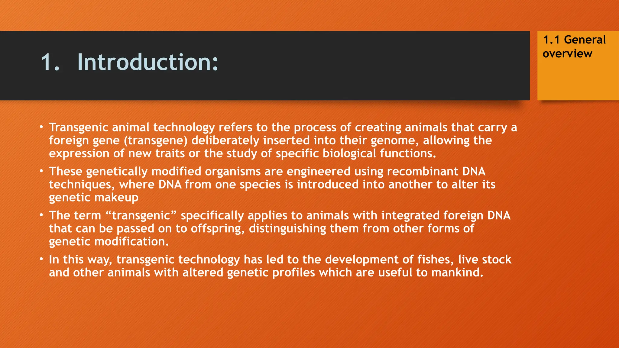 Transgenic Animal Technology (Animal biotechnology) | PPTX
