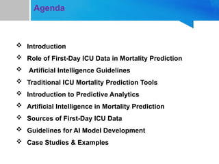 Artificial Intelligence and mortality prediction in ICU | PPTX