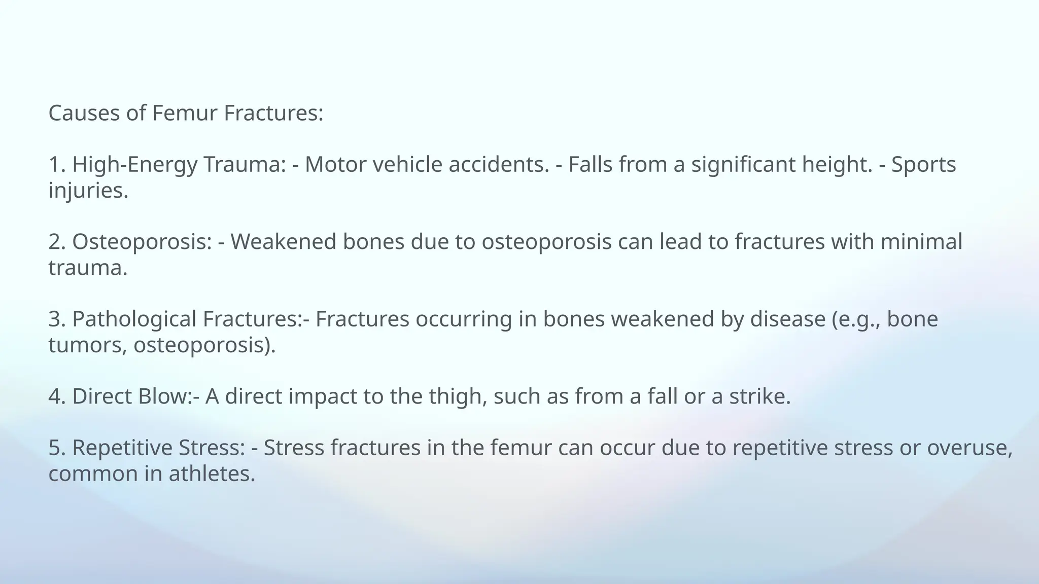 Presentation of femur fractures in .pptx