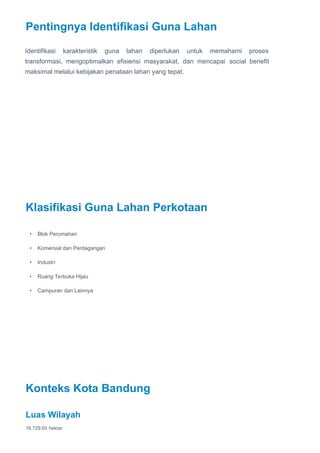 Identifikasi Karakteristik Guna Lahan dan Kegiatan di Kota Bandung.ppt