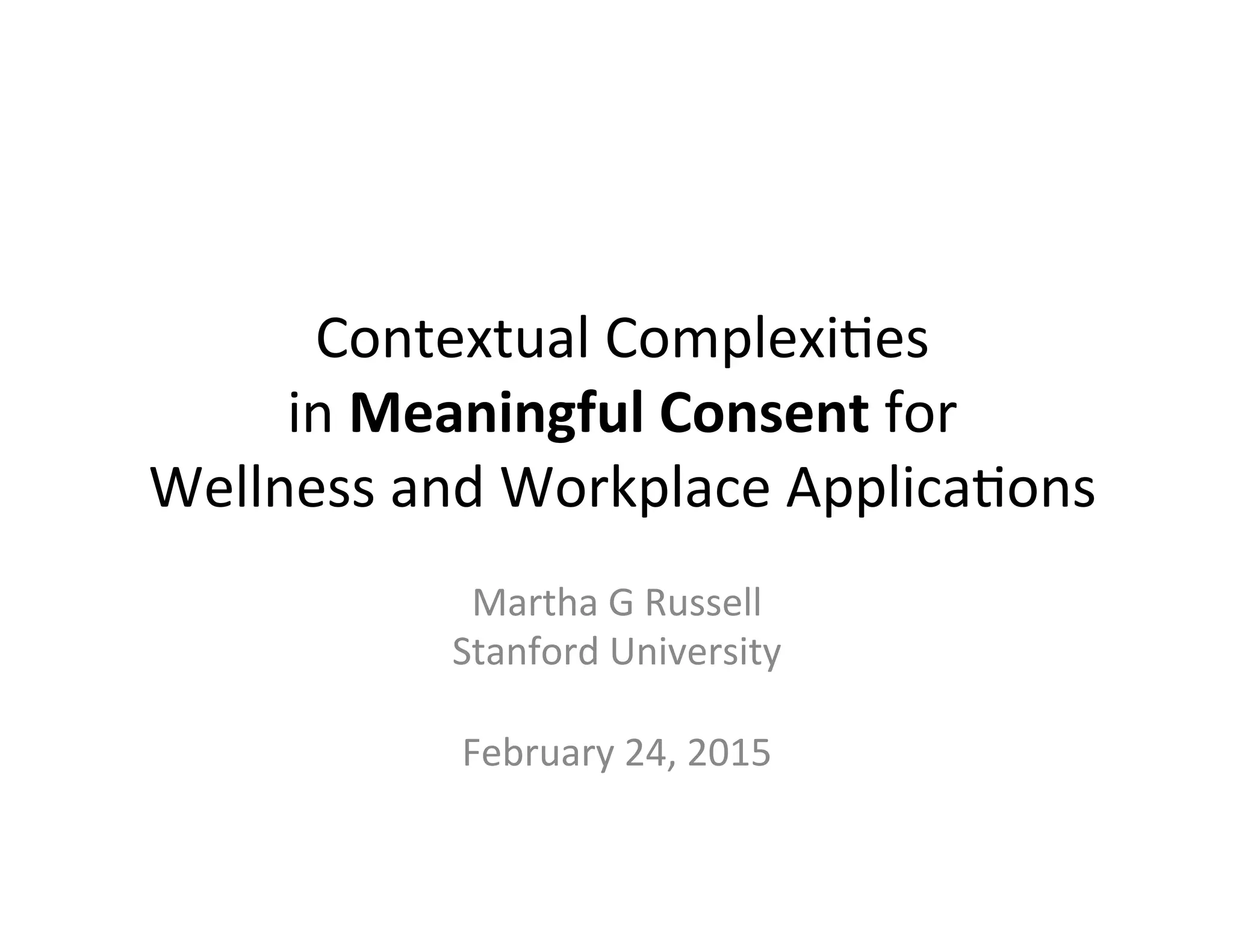 Contextual Complexity in Meaningful Consent | PDF