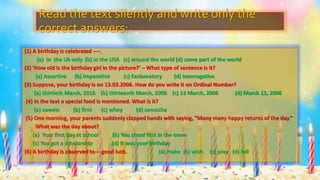 Happy Birthday Class Five English | PPTX