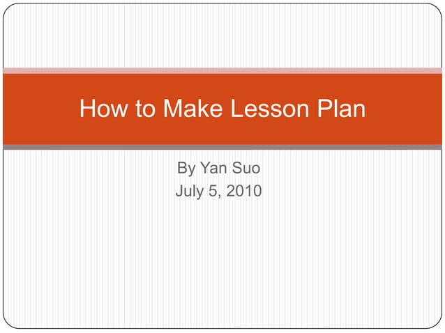 Lesson Plan PowerPoint Presentation | PPTX