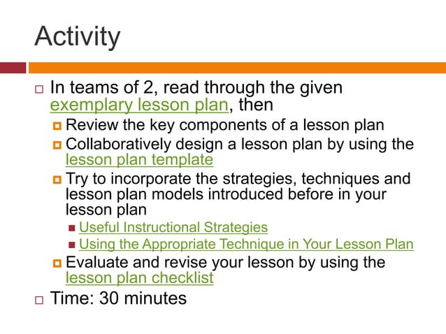 Lesson Plan PowerPoint Presentation | PPTX