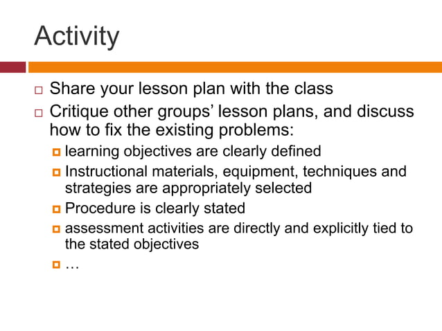Lesson Plan PowerPoint Presentation | PPTX