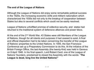 History of the League of Nations (1919-1946) | PPTX | War and Conflicts