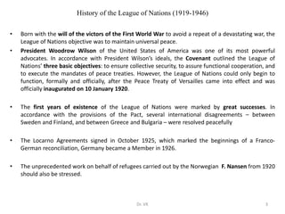 History of the League of Nations (1919-1946) | PPTX | War and Conflicts