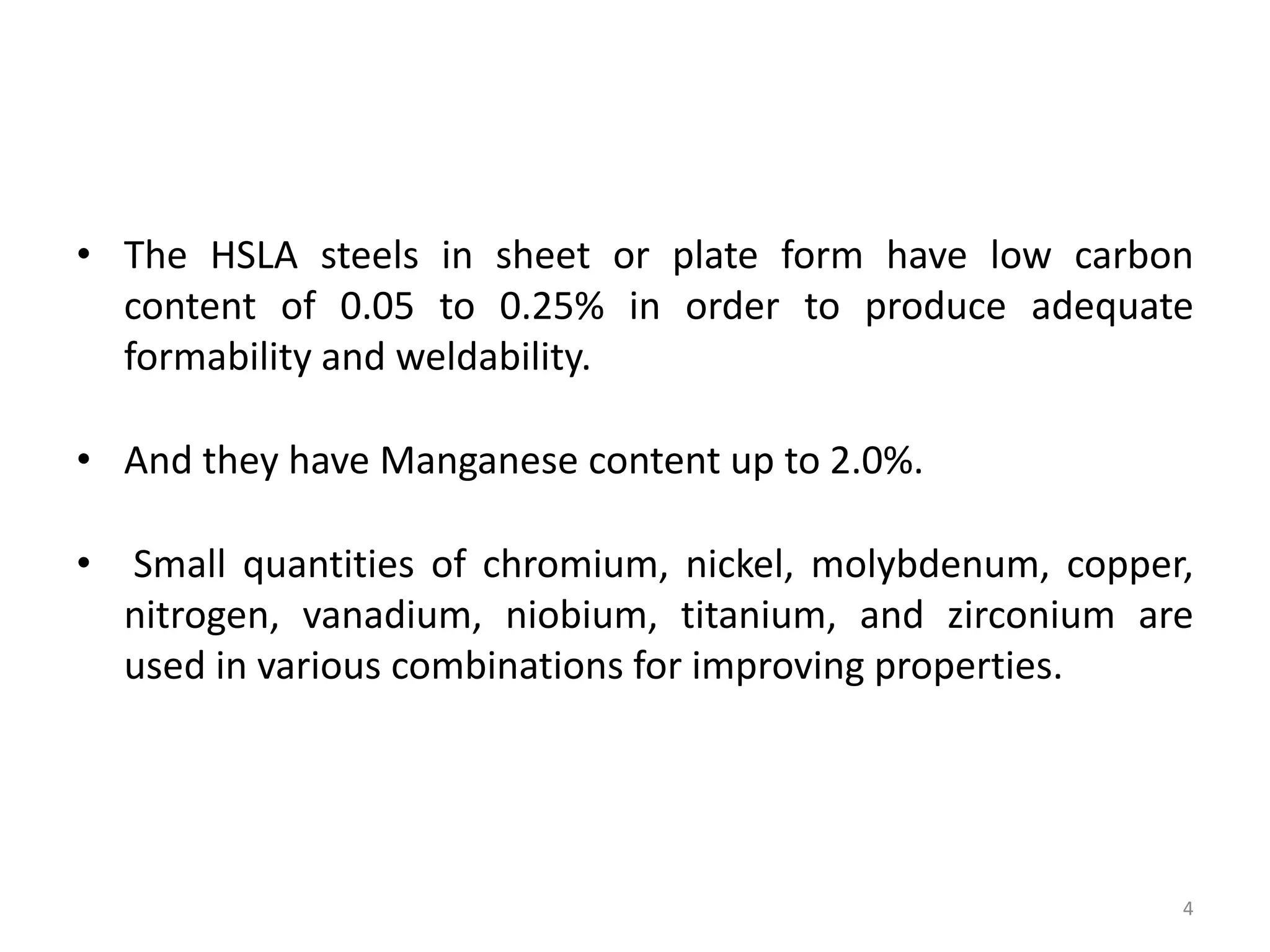 Welding of High Strength low Alloy (HSLA) Steels | PPTX
