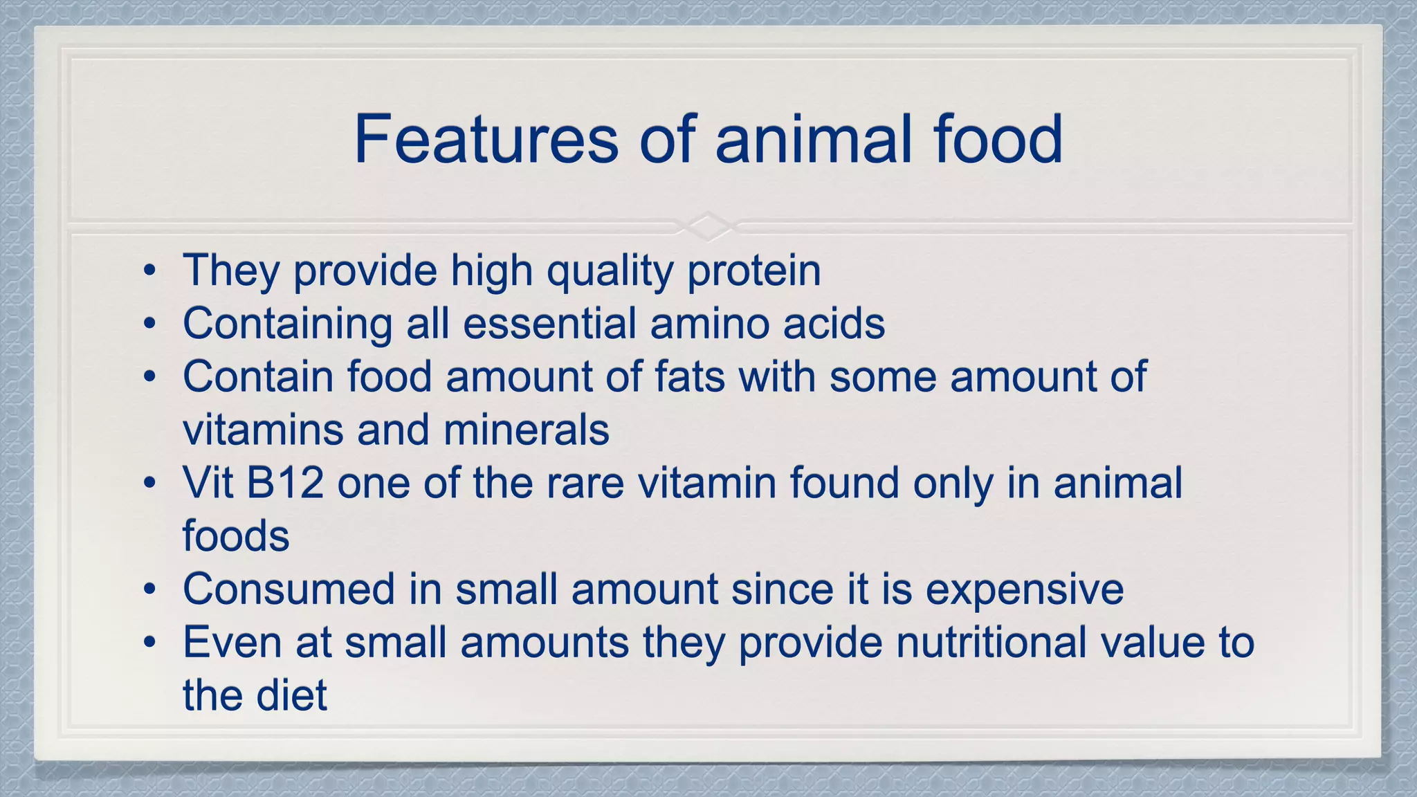 Nutritional profiles of principal foods | PPTX