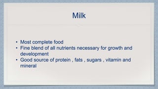 Nutritional profiles of principal foods | PPTX