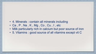 Nutritional profiles of principal foods | PPTX