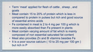 Nutritional profiles of principal foods | PPT