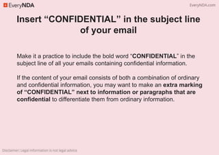 NDA agreement to protect information disclosed by email | PDF