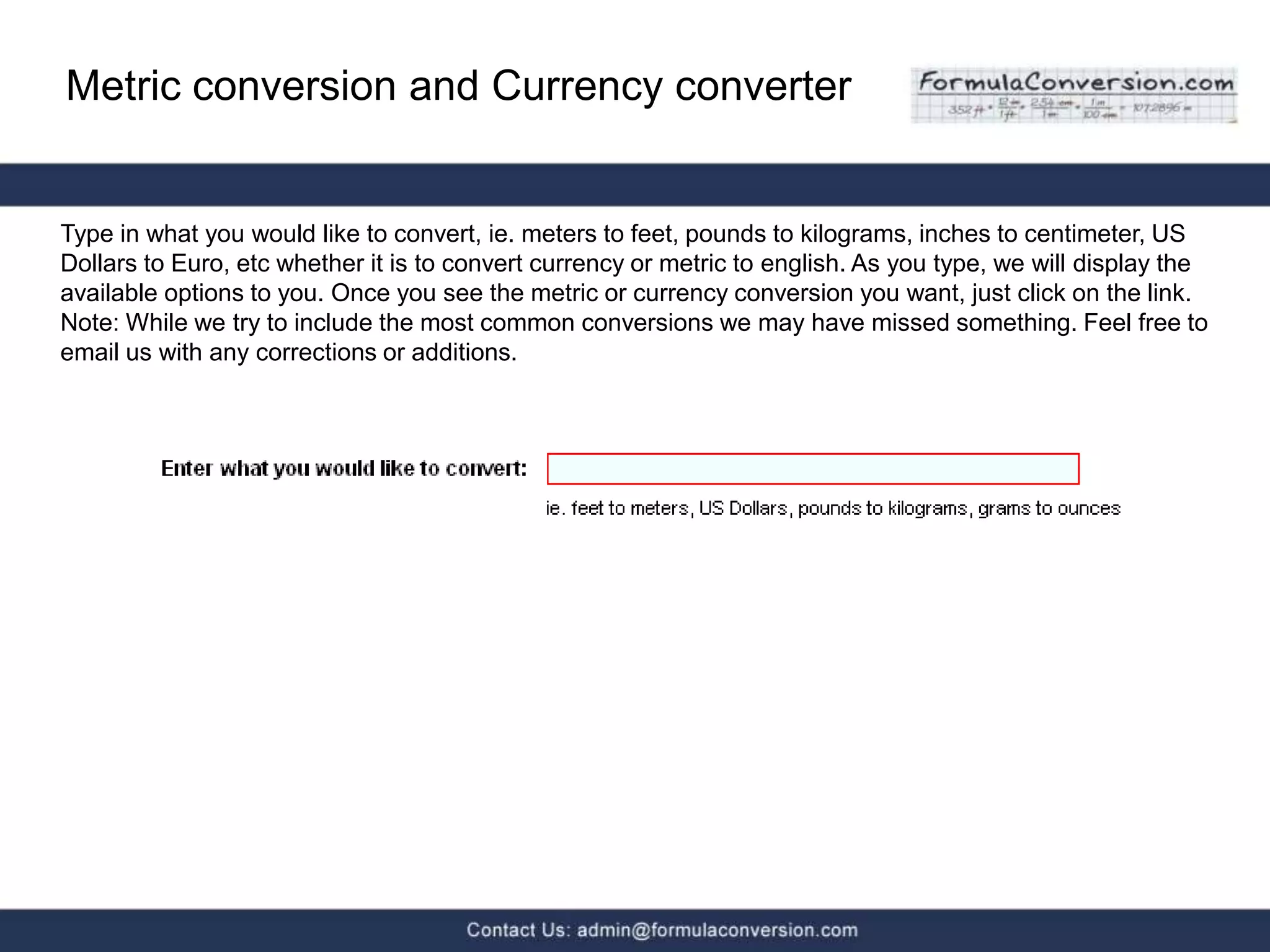 Metric conversion calculator | PPTX