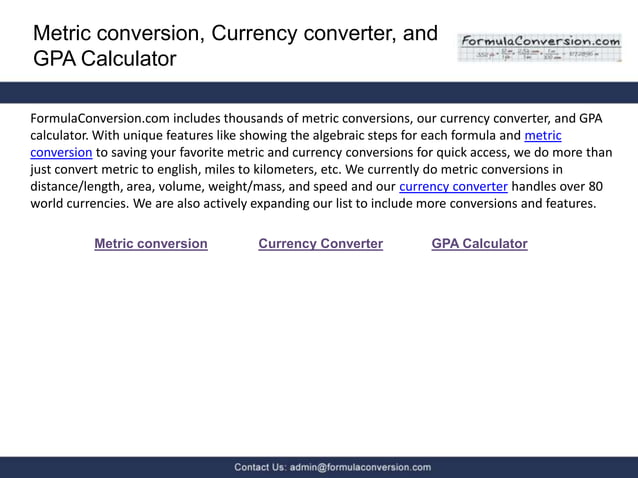Metric conversion calculator | PPT