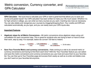 Metric conversion calculator | PPTX