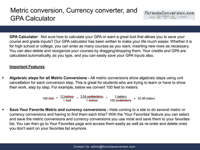 Metric conversion calculator | PPT
