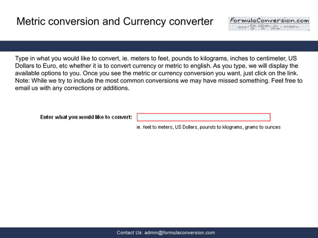 Metric conversion calculator | PPT
