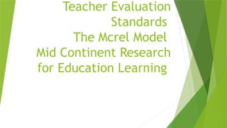 Teacher Evaluation standards and Continent research | PPTX