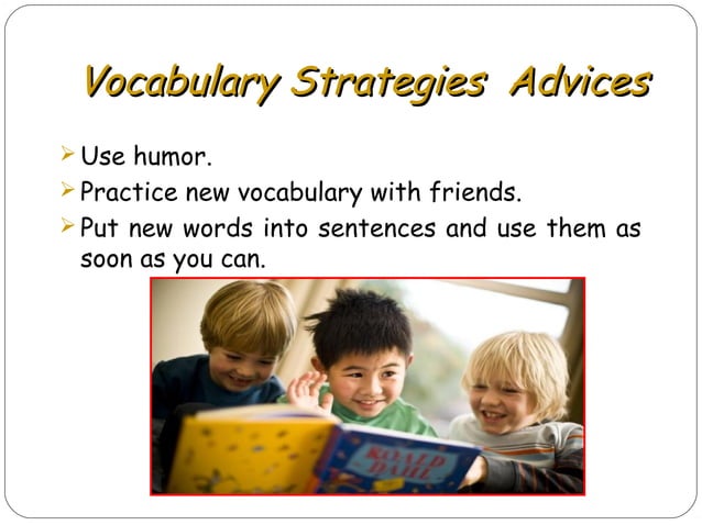 Presentation: vocabulary learning, vocabulary strategies | PPT