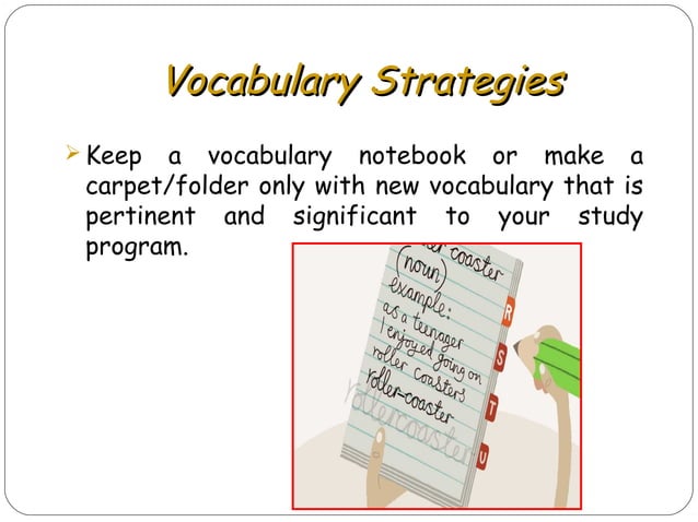 Presentation: vocabulary learning, vocabulary strategies | PPT