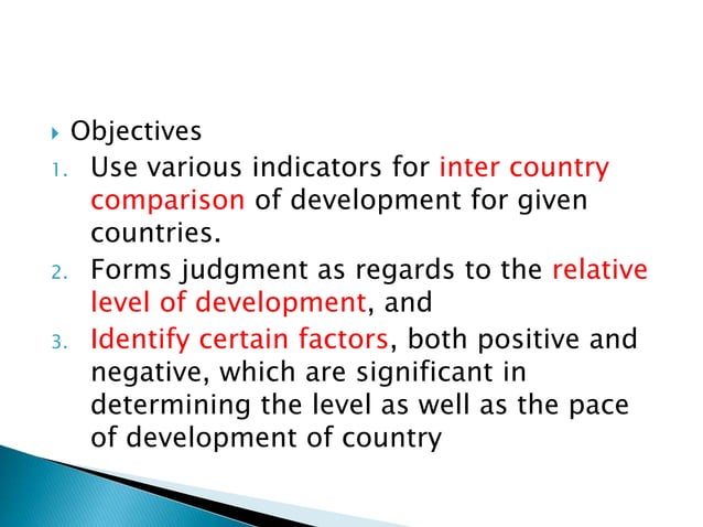 Comparative Development Indicators | PPT