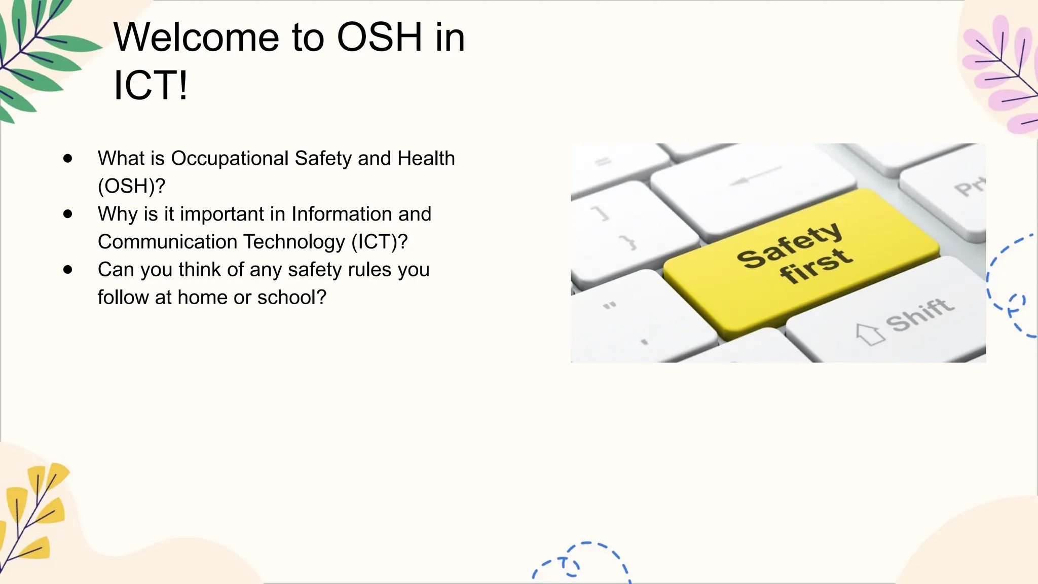 Presentation - 7th grade about OSH in ICT | PPT