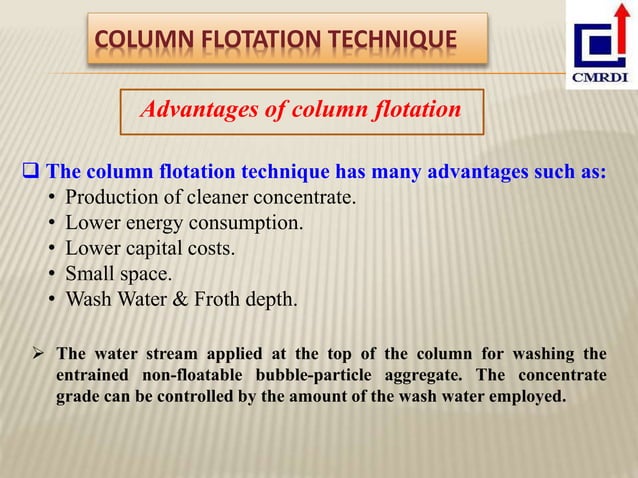The column flotation technique and falcon concentrator | PPTX | Chemistry | Science
