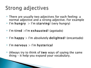 Presentation - Adjectives to describe feelings | PPT