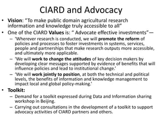 Planning advocacy for unlocking ag knowledge for all | PPTX ...