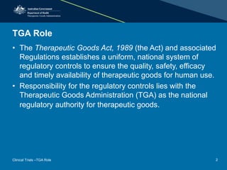 Clinical Trials - TGA Role | PPTX