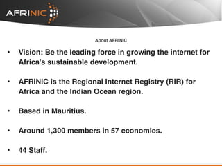 AFRINIC Update | PDF | Computer Networking | Computing