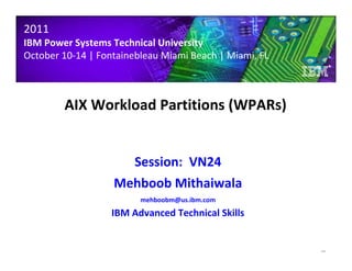 Presentation aix workload partitions (wpa rs) | PPT